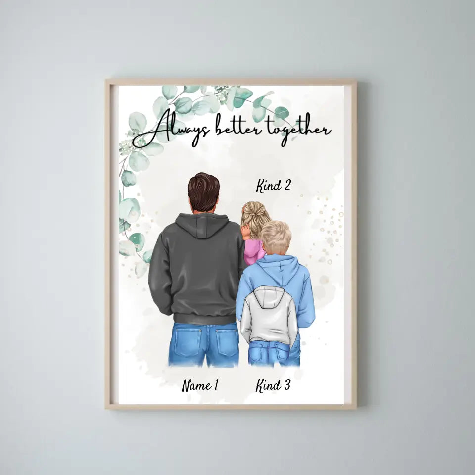 Best Dad Poster - Personalized Poster (1-4 Kids, Teenager) – Uniheart